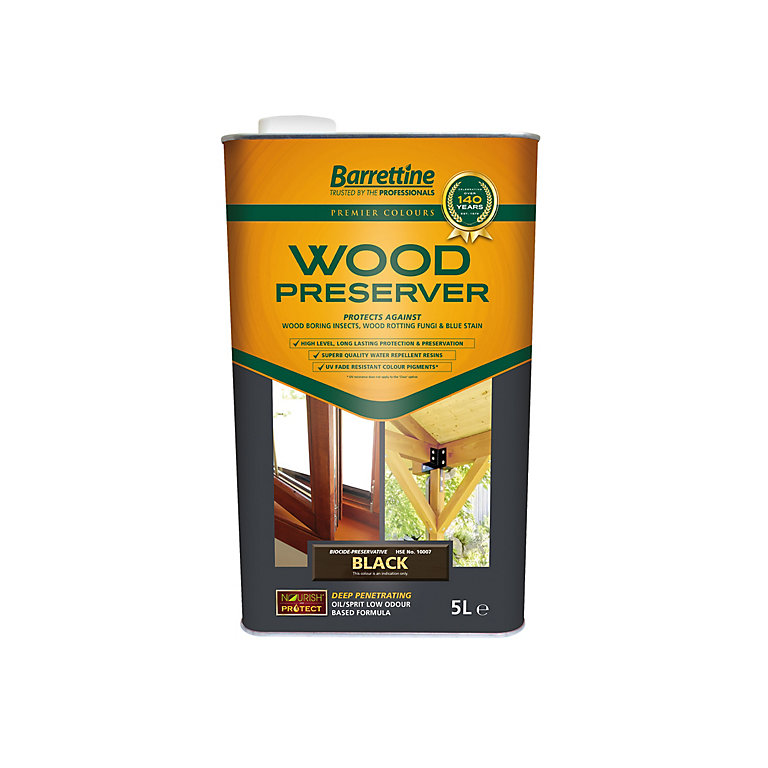 Barrettine Wood Preserver - 5 Litre - Black